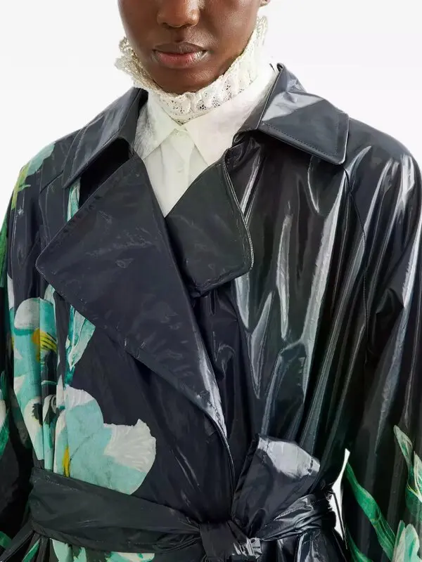 Erdem Floral-print Coated Trench Coat