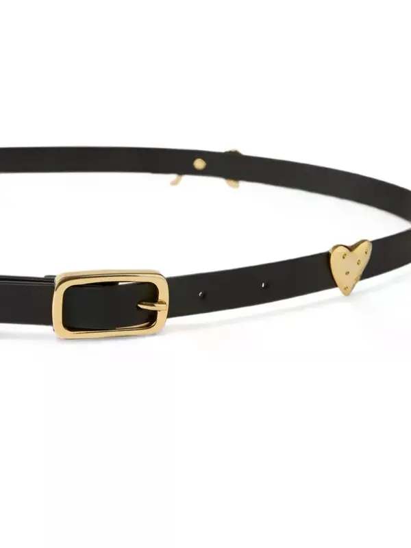 Claudie Pierlot Heart Appliqué Leather Belt