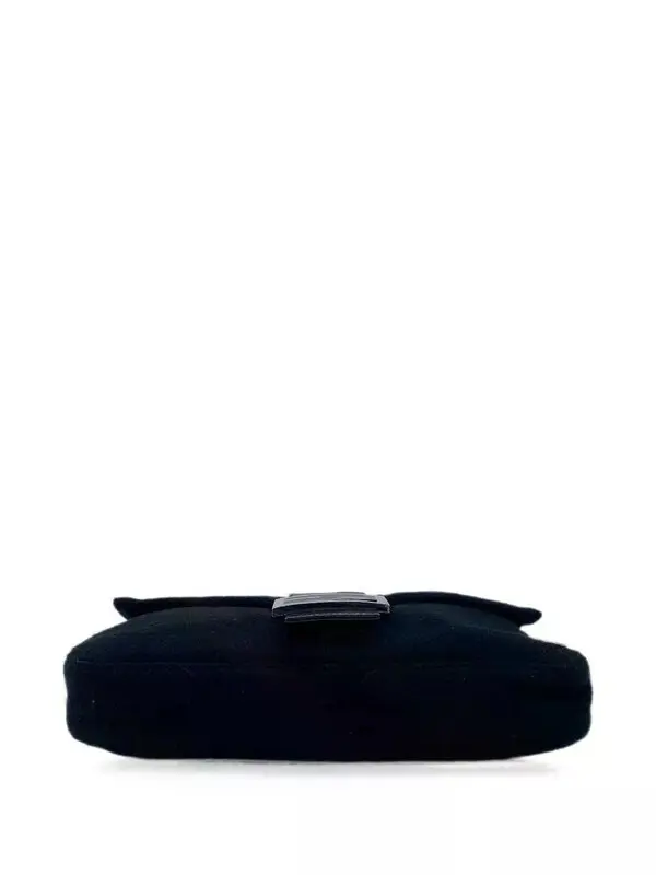 Fendi Suede Baguette Shoulder Bag - Black