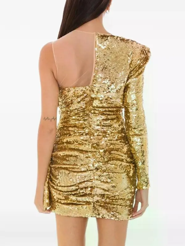 Elisabetta Franchi Sequin-embellished One-shoulder Mini Dress