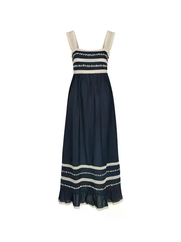 Rixo Malie Embroidered Midi Dress - Blue