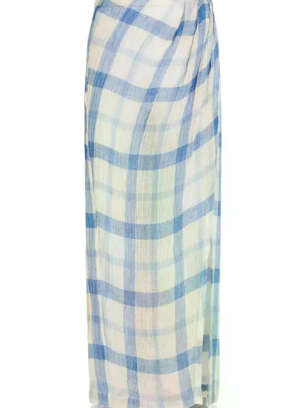 Lisa Marie Fernandez Check-pattern Maxi Sarong Skirt