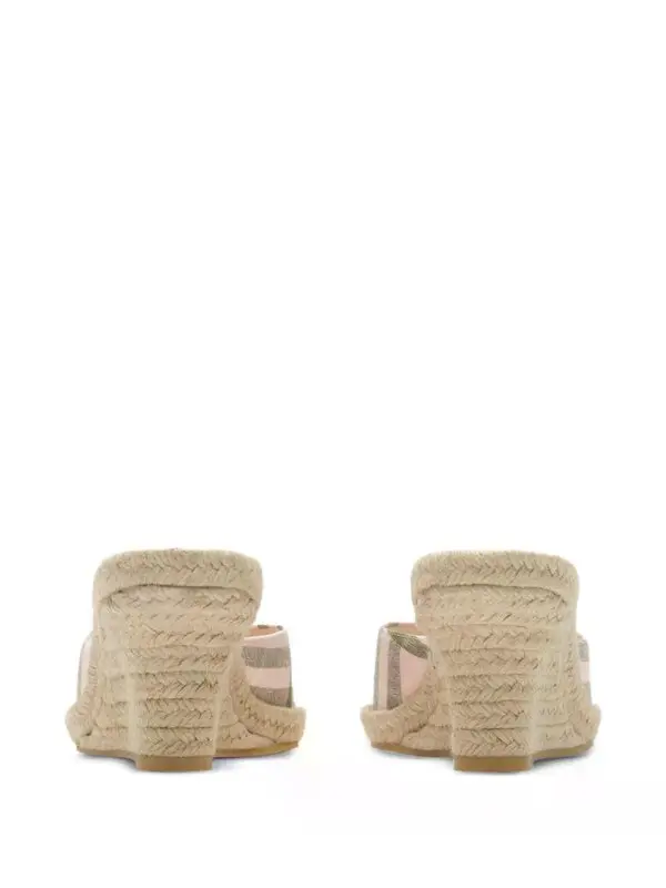 Burberry Check Espadrille Mules - Pink