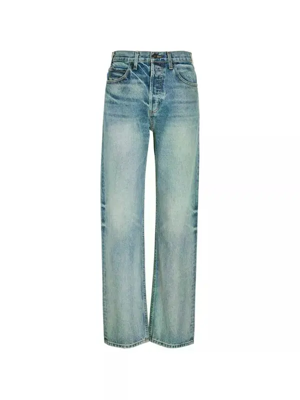 NILI LOTAN Faded Straight-leg Jeans