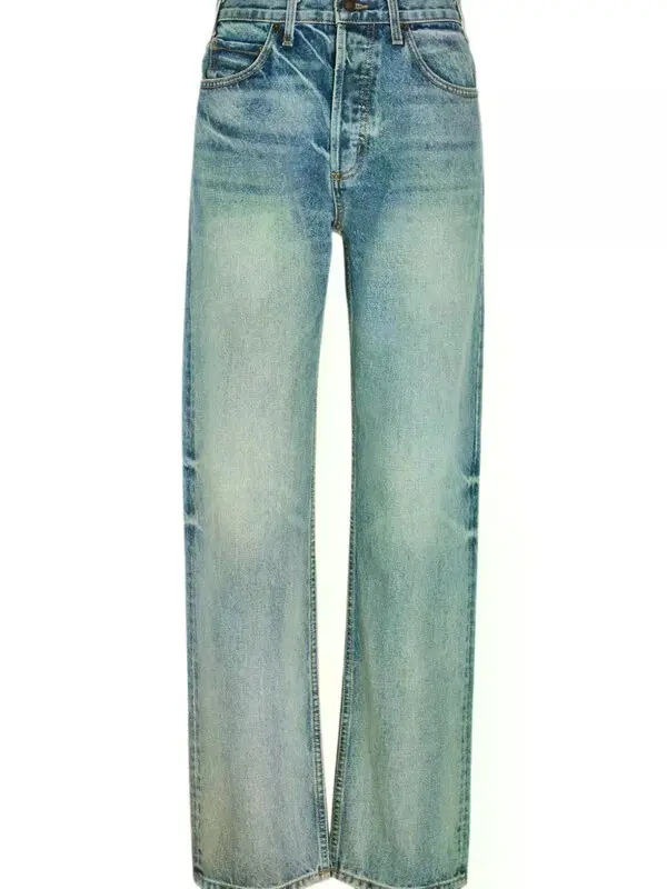 NILI LOTAN Faded Straight-leg Jeans