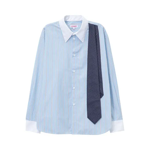 CHARLES JEFFREY Late To Work Shirt Stripe - Blue