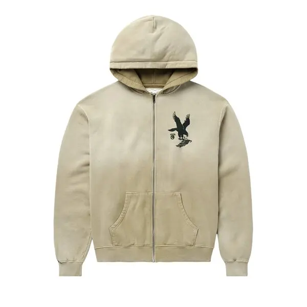 ONE OF THESE DAYS Where Eagles Dare Zip Hoodie 'sand
