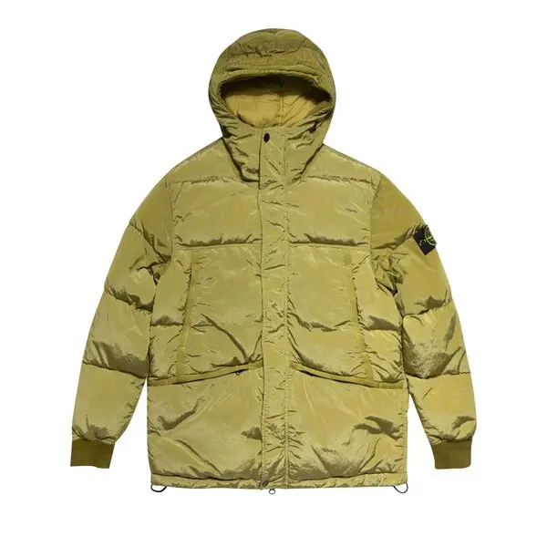 Stone Island Nylon Badge Logo Down Jacket 'dark Beige