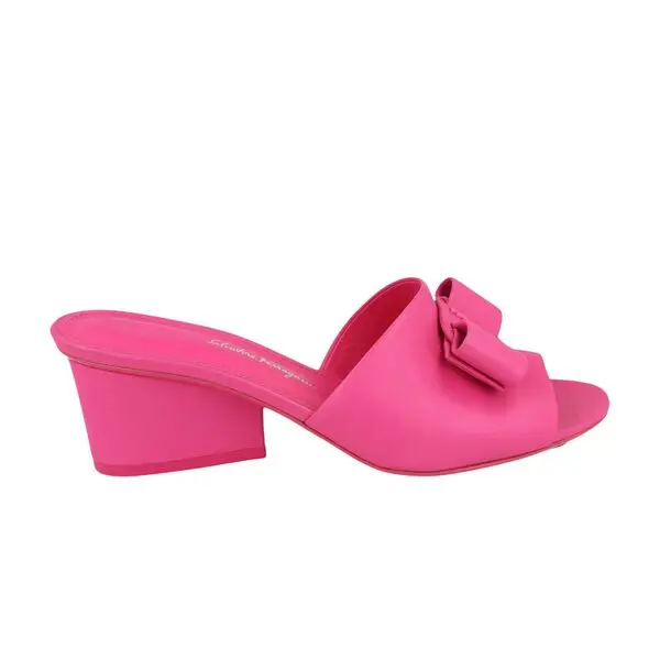 FERRAGAMO Valery Leather Mule With Bow Detailing