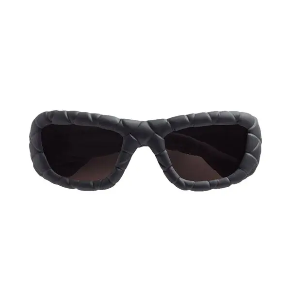 Bottega Veneta Intrecciato Rectangular Sunglasses /grey