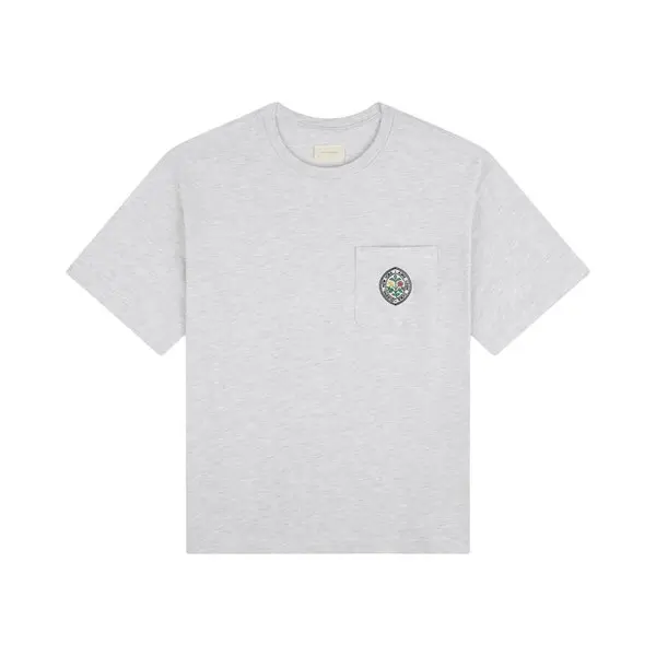 Aimé Leon Dore Botanical Crest Pocket Tee 'silver Mix - Grey