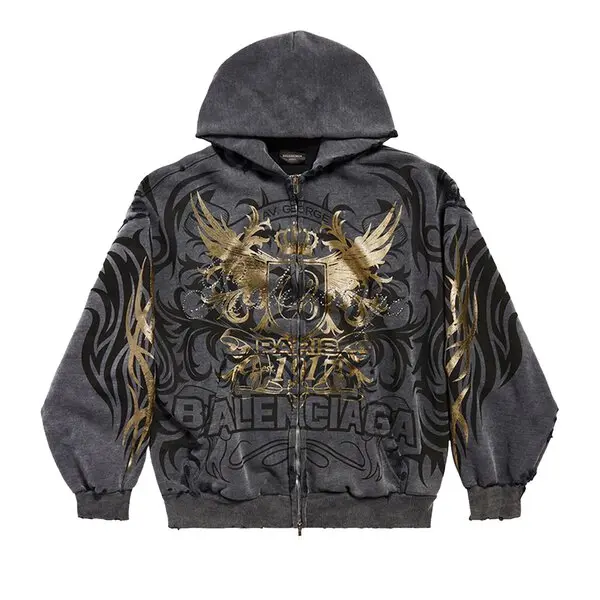 Balenciaga Zip-up Hoodie - Black