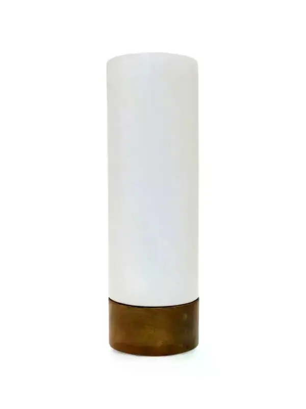 ENZO DE GASPERI Cylindrical Wooden-base Vase - White