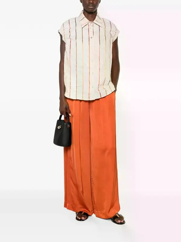VICOLO Elasticated-waistband Wide-leg Palazzo Pants