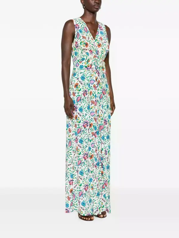 Diane Von Furstenberg Floral Print V-neck Maxi Dress