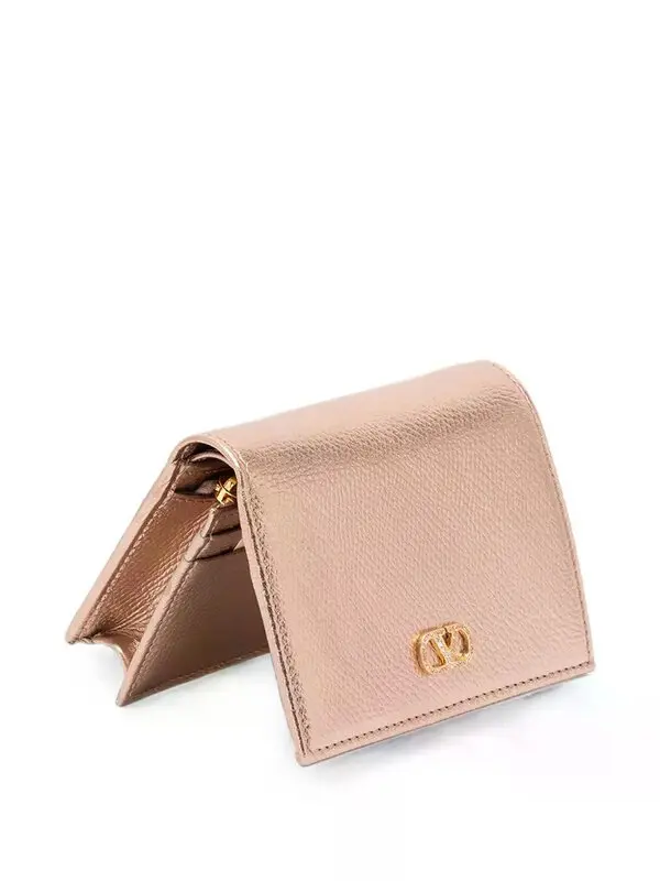 Valentino Garavani Vlogo Metallic Leather Wallet