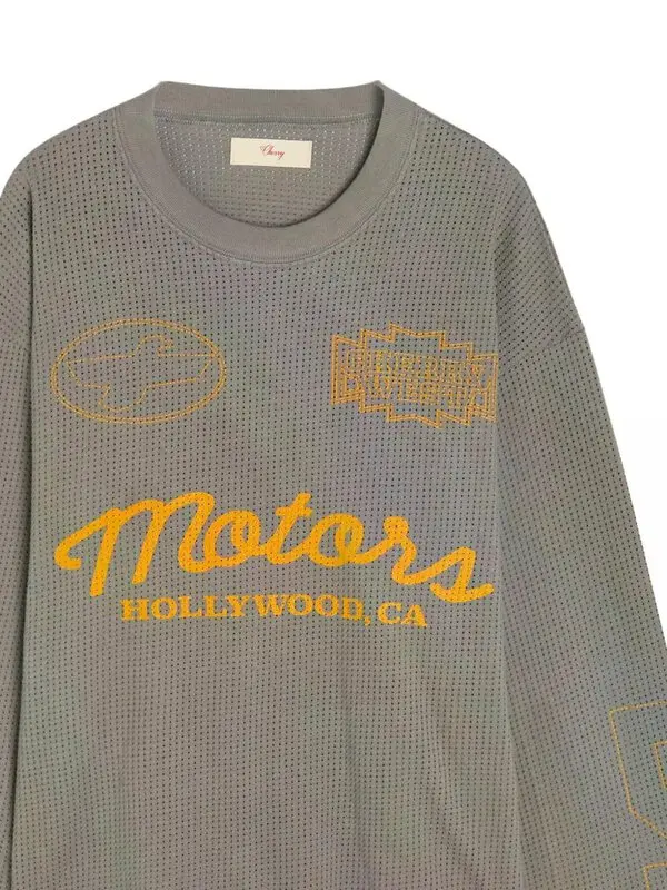 CHERRY LA Logo Print Mesh Long Sleeve T-shirt