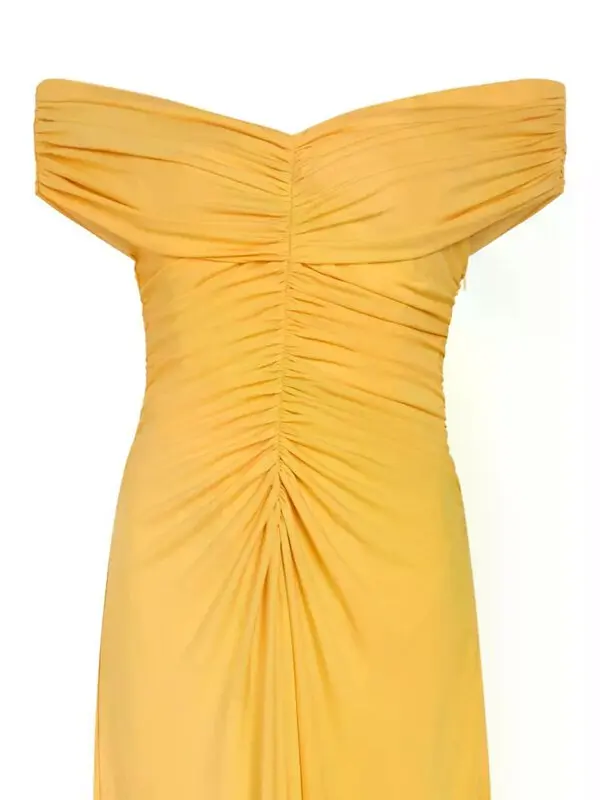 Simkhai Sheyda Ruched Off-the-shoulder Dress