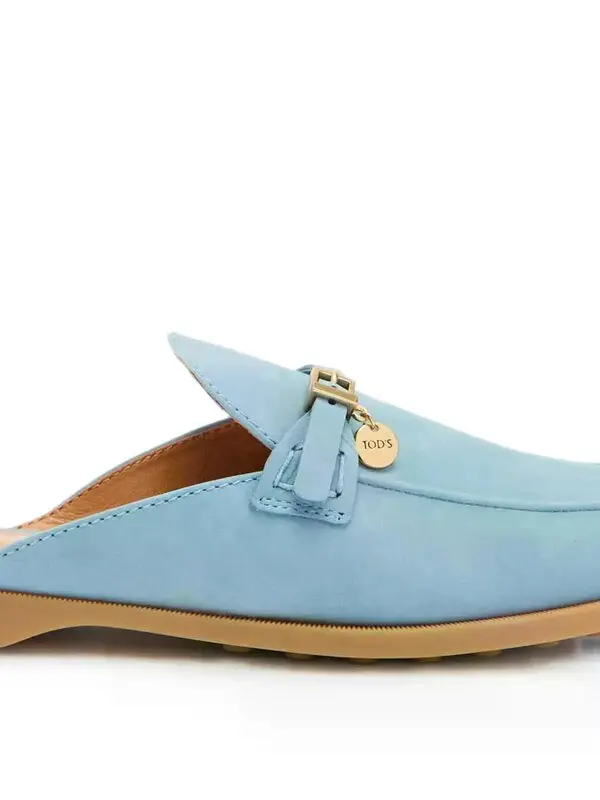 TOD'S Buckle-detail Leather Mules - Blue