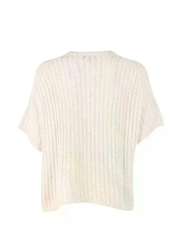 Antonelli Firenze Sequin Embellished Open-knit Sweater