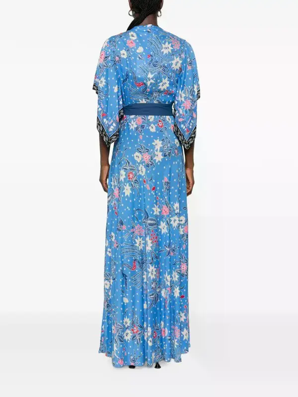 Diane Von Furstenberg Floral Print Wrap Maxi Dress