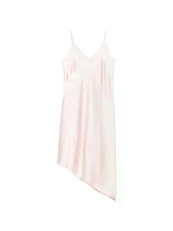 VICOLO Lace-trim Asymmetric Mini Dress