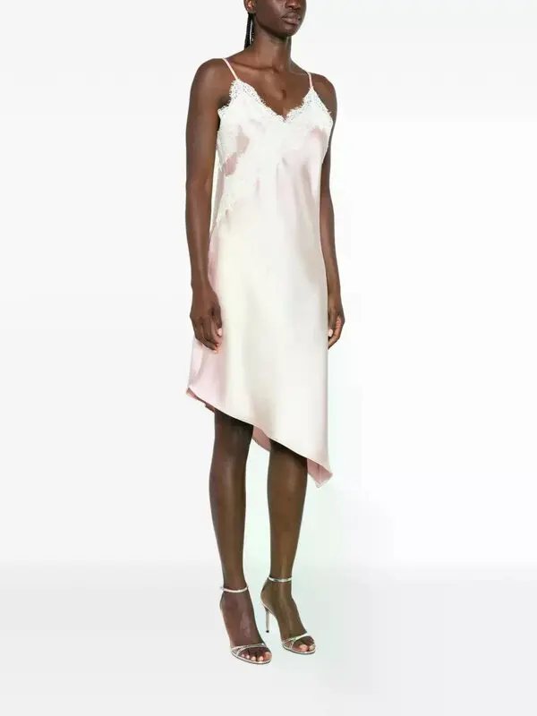 VICOLO Lace-trim Asymmetric Mini Dress