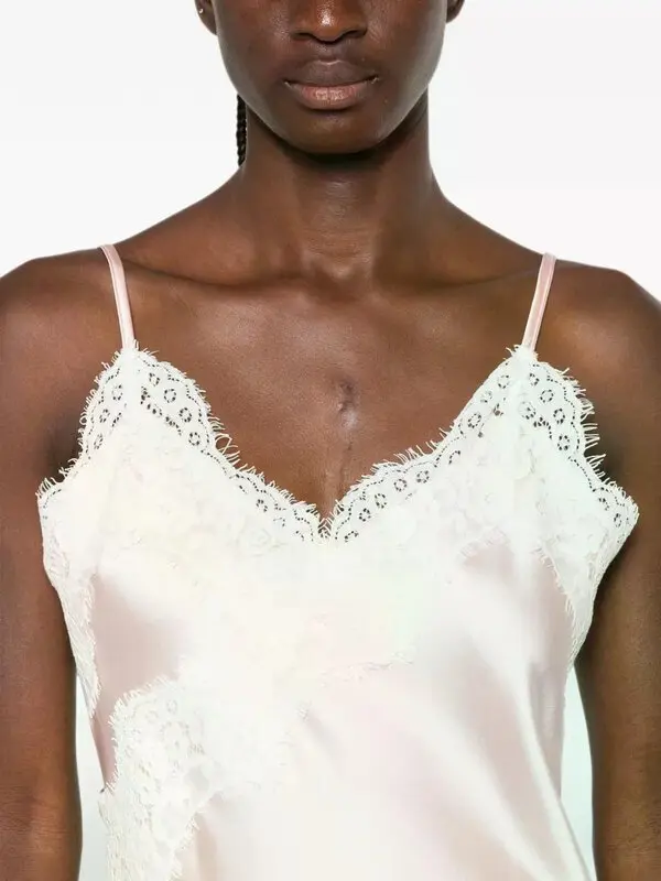 VICOLO Lace-trim Asymmetric Mini Dress