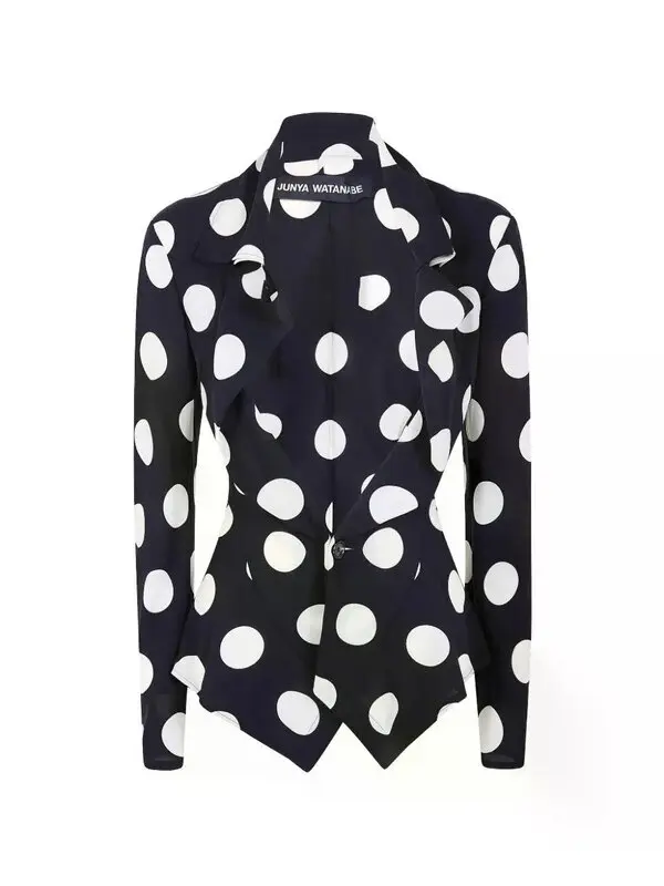 Junya Watanabe Polka-dot Ruffled Blazer - Blue