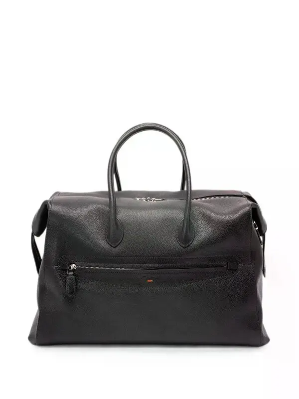 Santoni Grained Leather Holdall - Green