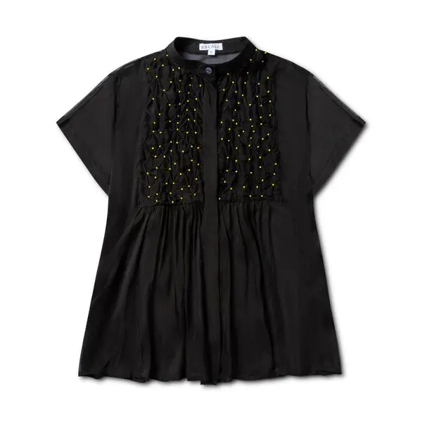ESCALE Embellished Sheer Overlay Blouse