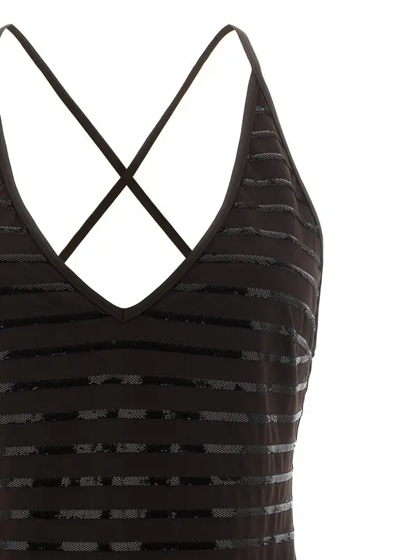 Brunello Cucinelli One-piece Swimsuit With Sequined Stripes