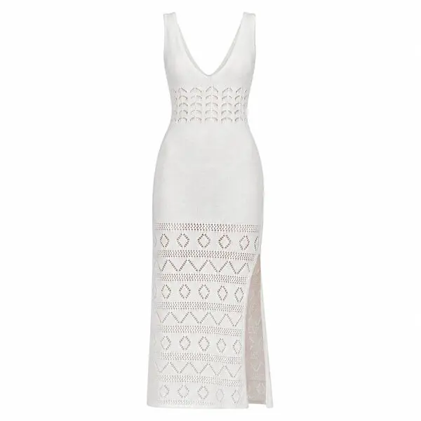 CHIARELLA Neutrals Ocean Twist Chic Dress – Ecru