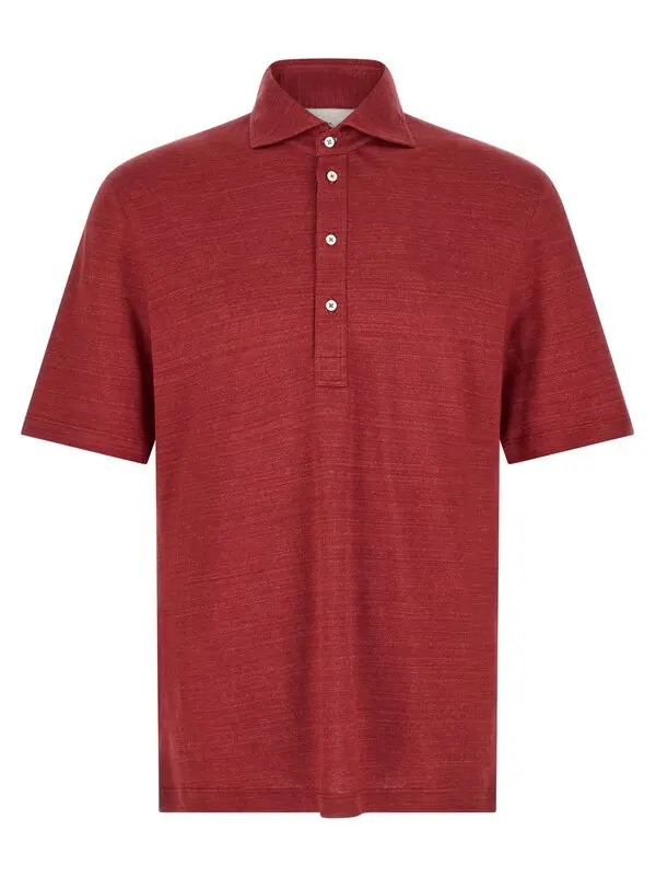 Brunello Cucinelli Polo Jersey Mélange - Red