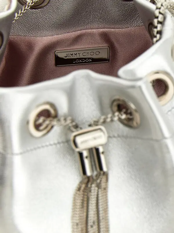 JIMMY CHOO Bon Bon' Bucket Bag - Silver