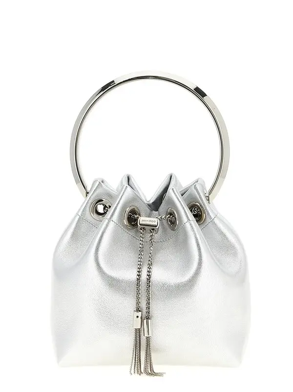 JIMMY CHOO Bon Bon' Bucket Bag - Silver