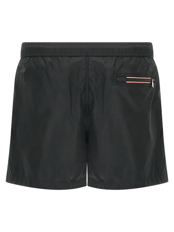 Moncler Logo Patch Swim Shorts - Black