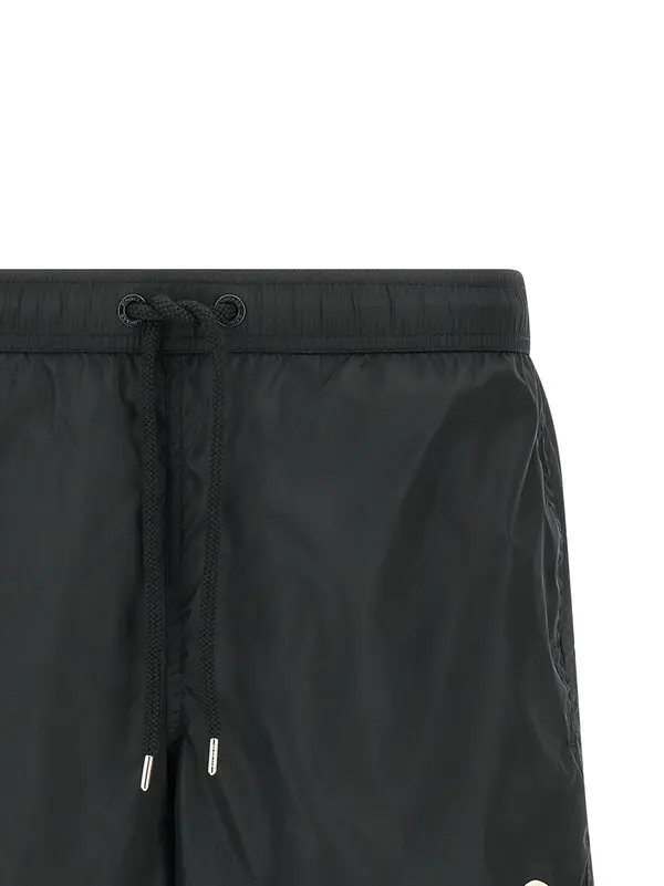 Moncler Logo Patch Swim Shorts - Black