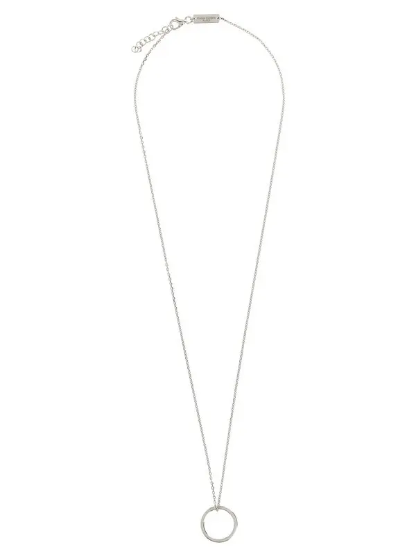 MAISON MARGIELA Engraved Logo Ring Pendant Necklace - Silver
