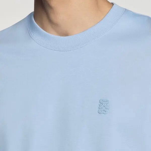 Sandro Cotton Logo T-shirt - Blue Grey