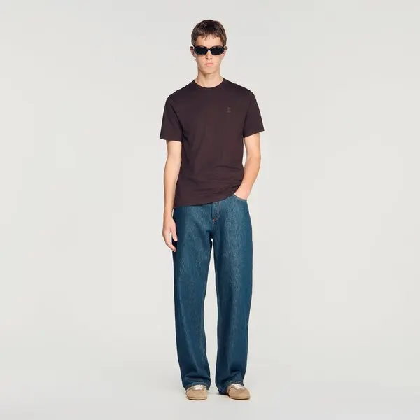 Sandro Cotton Logo T-shirt - Chocolate
