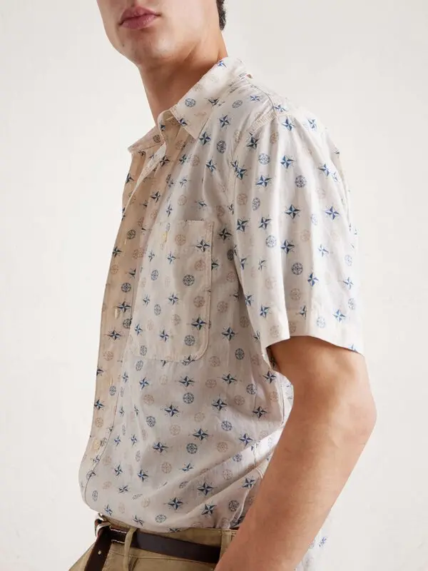 Ralph Lauren Printed Linen And Cotton-blend Shirt