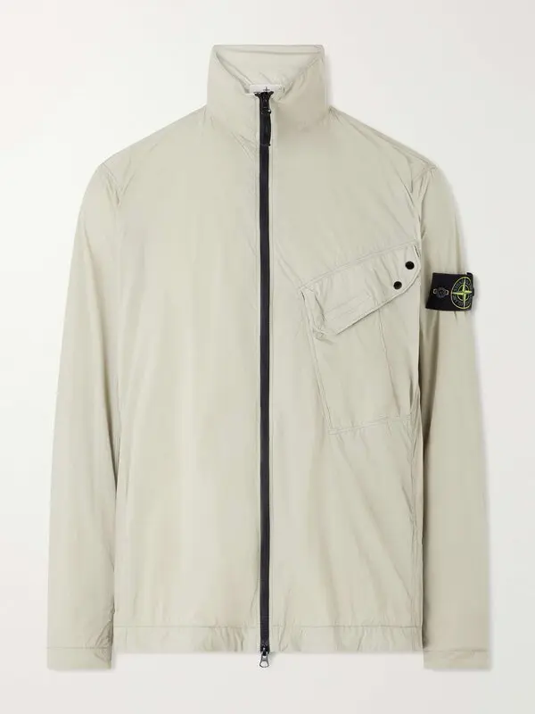 Stone Island Logo-appliquéd Garment-dyed Shell Jacket