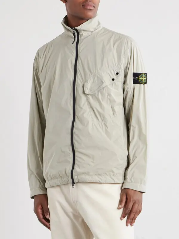 Stone Island Logo-appliquéd Garment-dyed Shell Jacket
