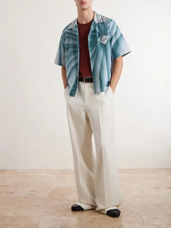 Versace Camp-collar Cotton-poplin Shirt