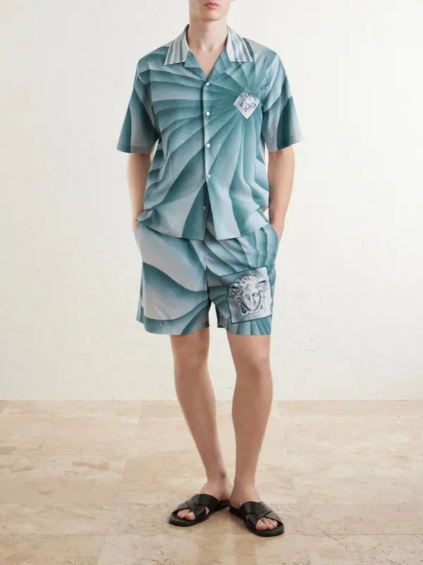 Versace Camp-collar Cotton-poplin Shirt