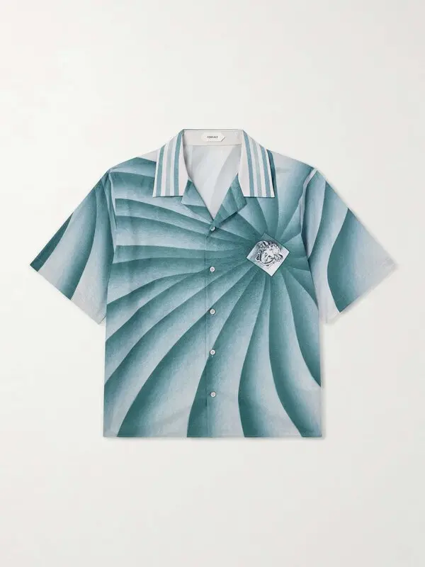 Versace Camp-collar Cotton-poplin Shirt