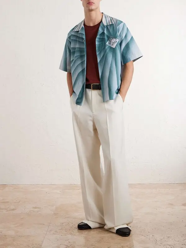 Versace Camp-collar Cotton-poplin Shirt