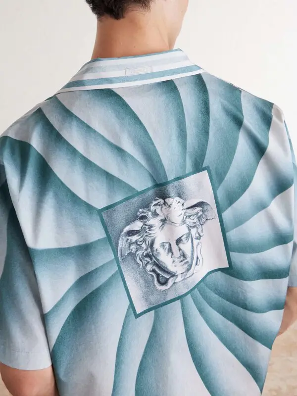 Versace Camp-collar Cotton-poplin Shirt