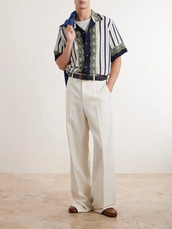 Versace Striped Silk-crepe De Chine Shirt